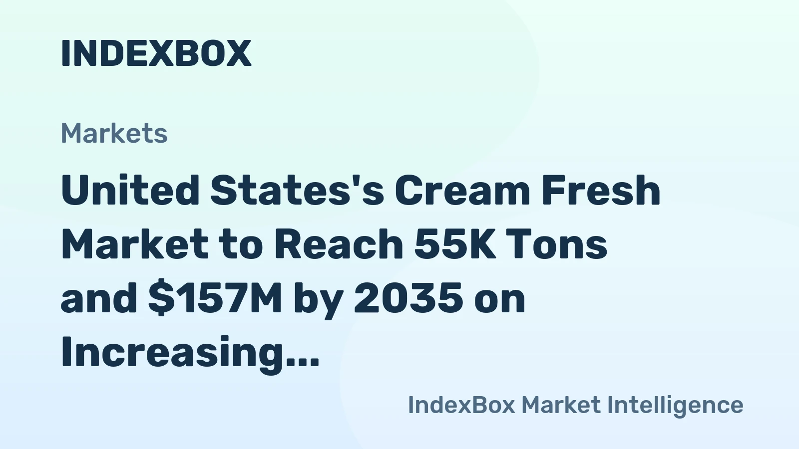 United States's Cream Fresh Market to Reach 55K Tons and $157M by 2035 on Increasing Demand