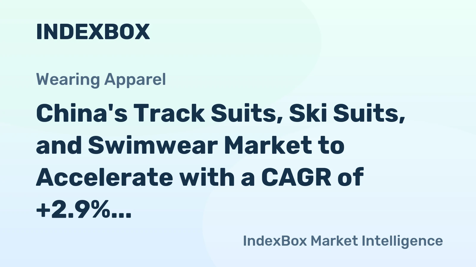 China's Track Suits, Ski Suits, and Swimwear Market to Accelerate with a CAGR of +2.9% from 2024 to 2035