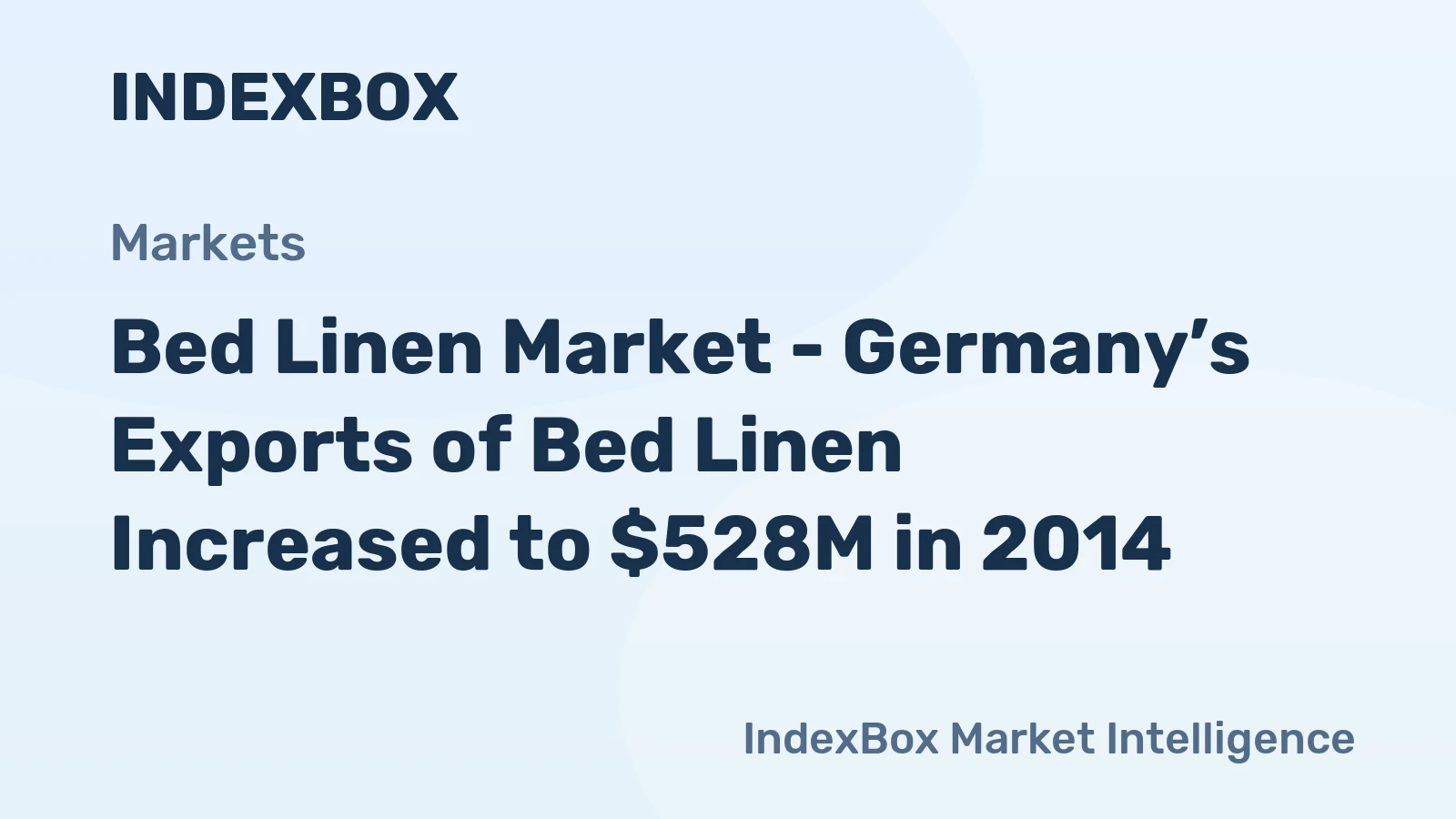 Bed Linen Market - Germany’s Exports of Bed Linen Increased to $528M in 2014