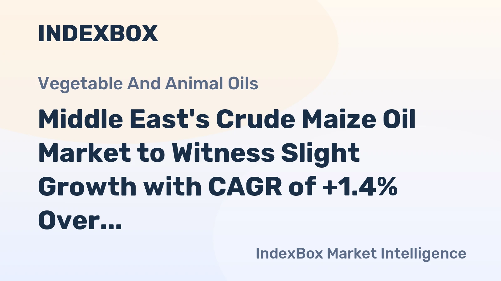 Middle East's Crude Maize Oil Market to Witness Slight Growth with CAGR of +1.4% Over the Next Decade