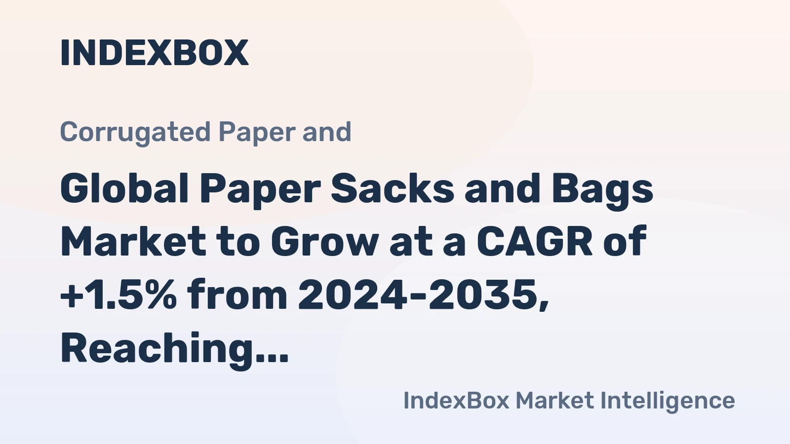 Global Paper Sacks and Bags Market to Grow at a CAGR of +1.5% from 2024-2035, Reaching 363M Tons