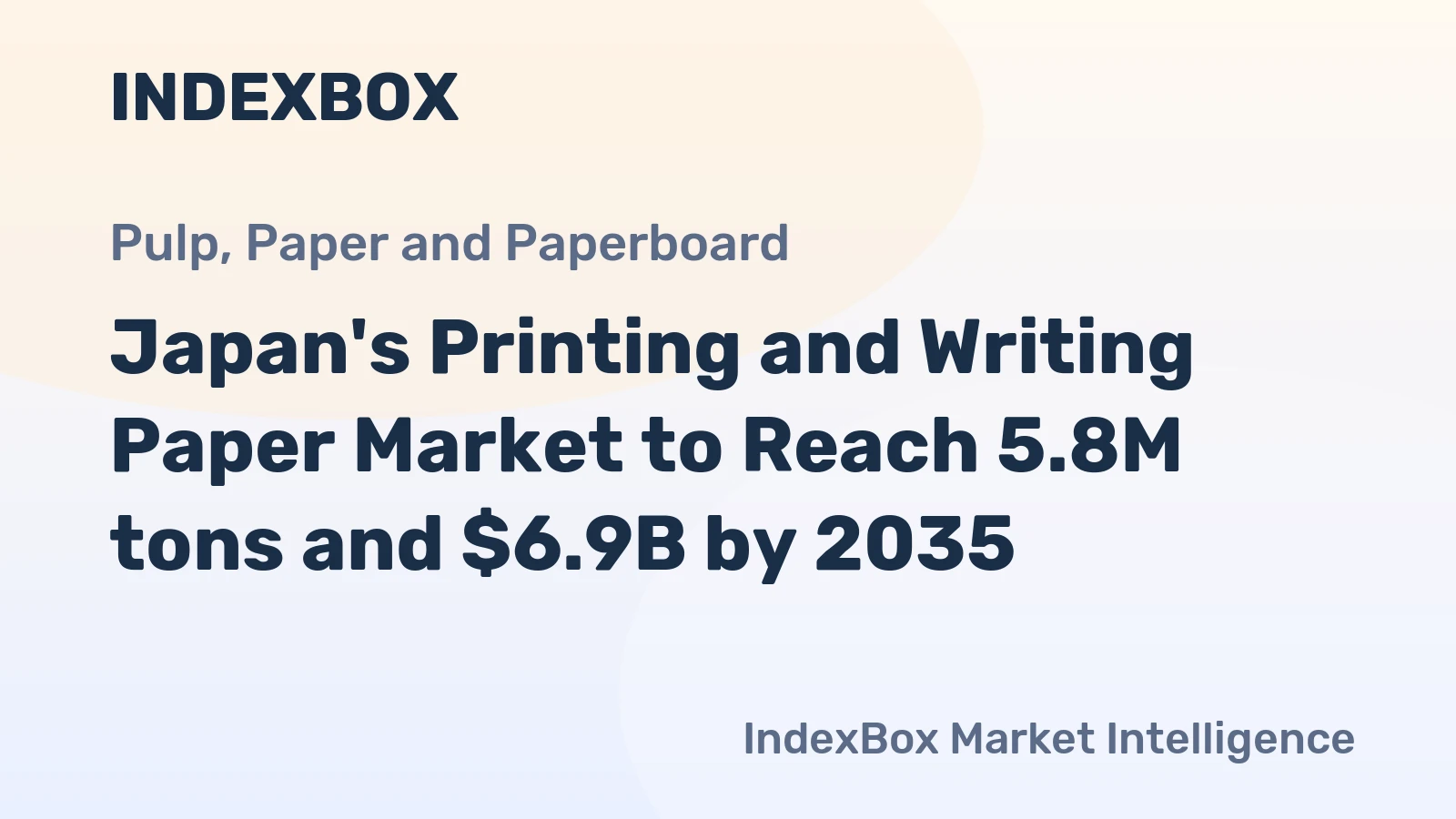 Japan's Printing and Writing Paper Market to Reach 5.8M tons and $6.9B by 2035