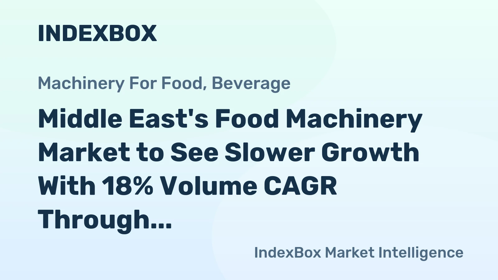 Middle East's Food Machinery Market to See Slower Growth With 18% Volume CAGR Through 2035