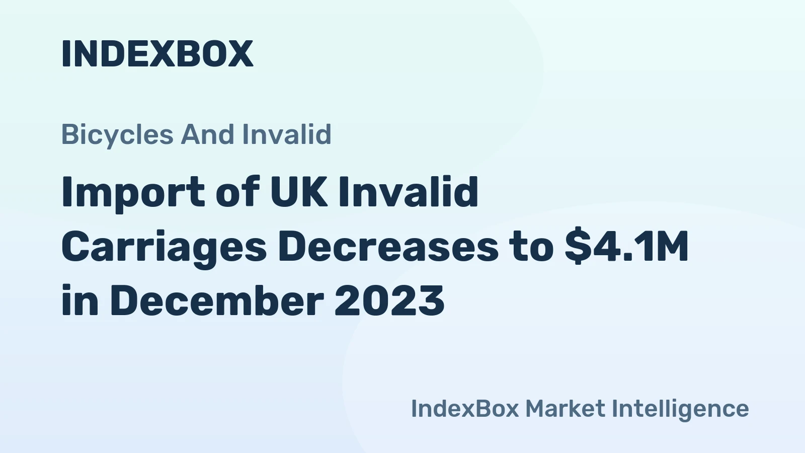 Import of UK Invalid Carriages Decreases to $4.1M in December 2023