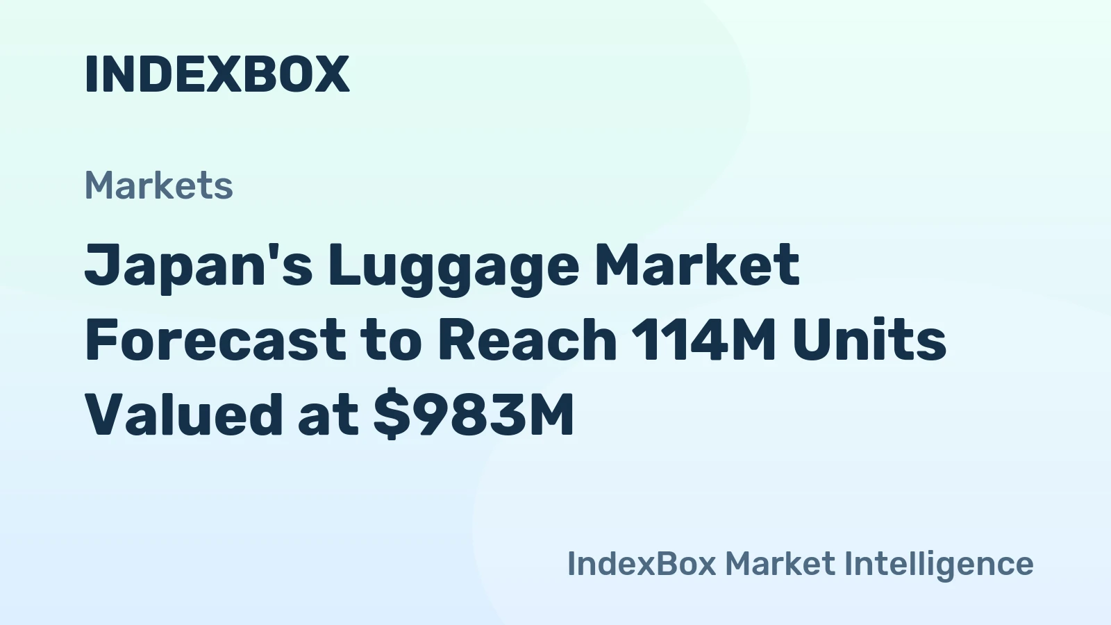 Japan's Luggage Market Forecast to Reach 114M Units Valued at $983M