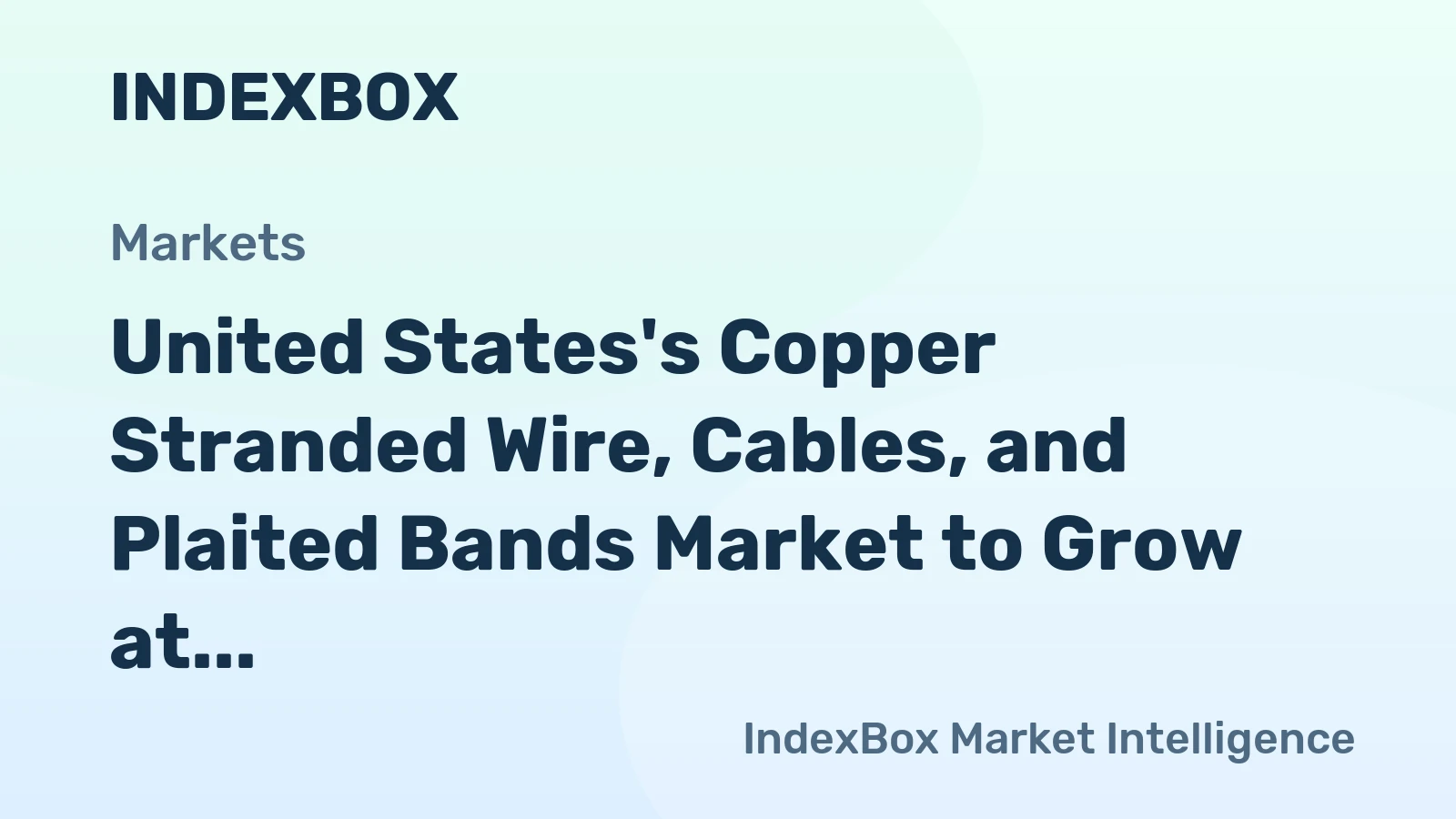 United States's Copper Stranded Wire, Cables, and Plaited Bands Market to Grow at 3.9% CAGR, Reaching 201K Tons by 2035