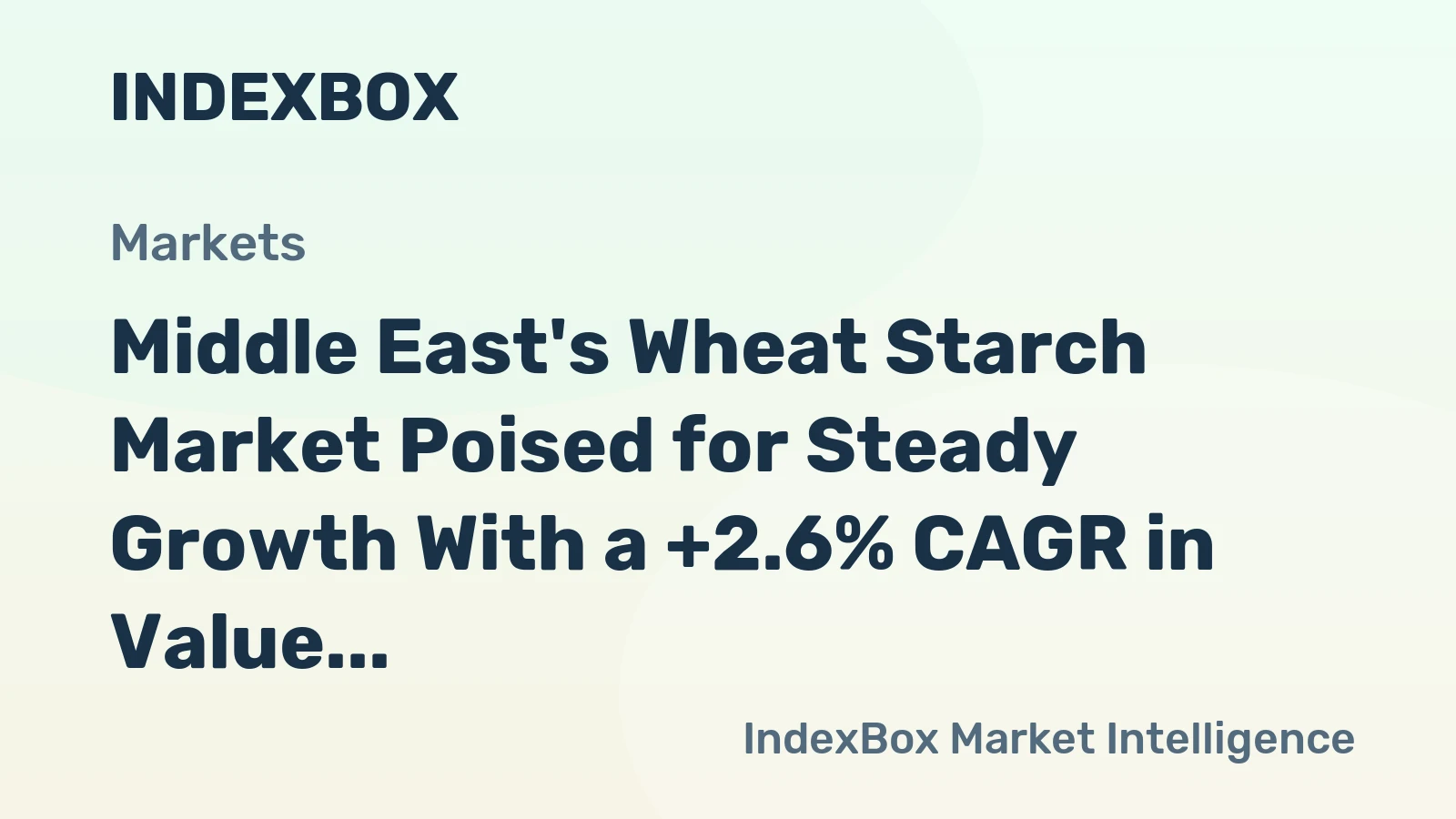 Middle East's Wheat Starch Market Poised for Steady Growth With a +2.6% CAGR in Value Through 2035