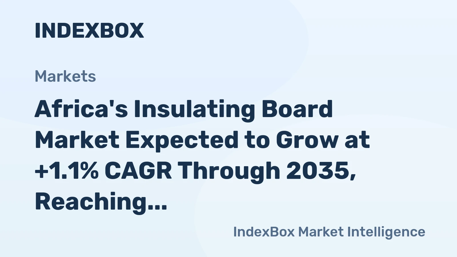Africa's Insulating Board Market Expected to Grow at +1.1% CAGR Through 2035, Reaching $3B in Value