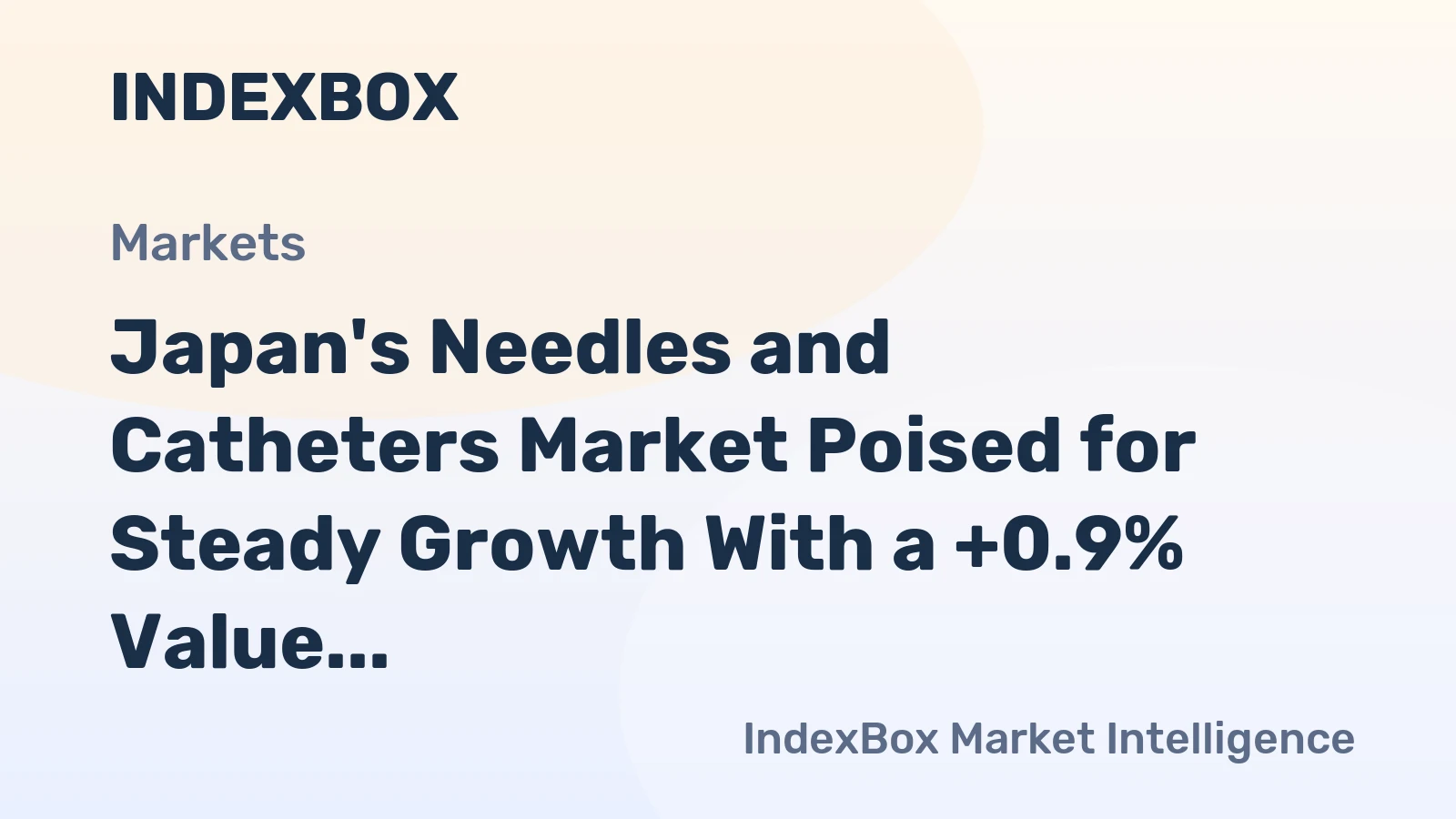 Japan's Needles and Catheters Market Poised for Steady Growth With a +0.9% Value CAGR Through 2035