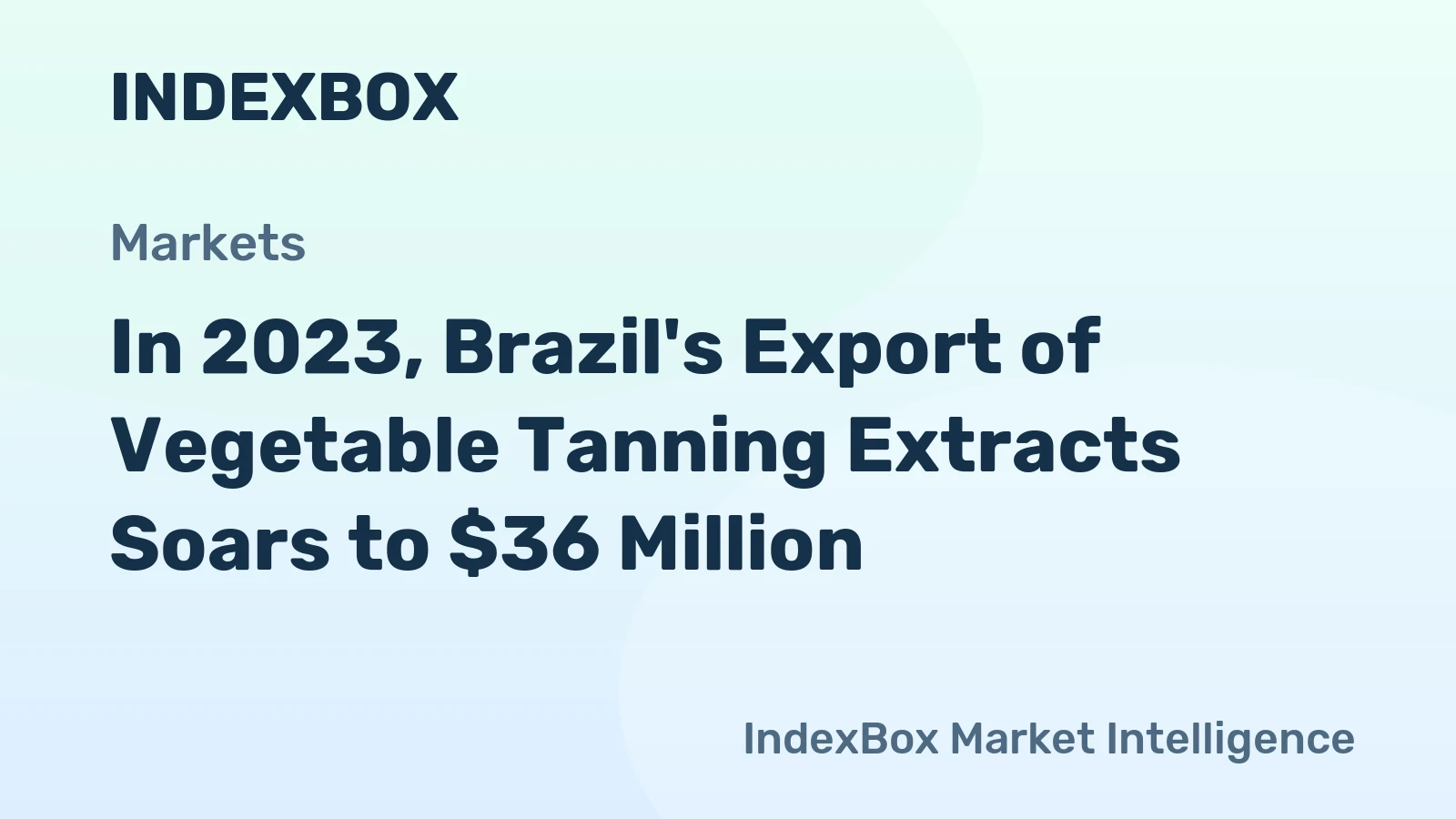 In 2023, Brazil's Export of Vegetable Tanning Extracts Soars to $36 Million