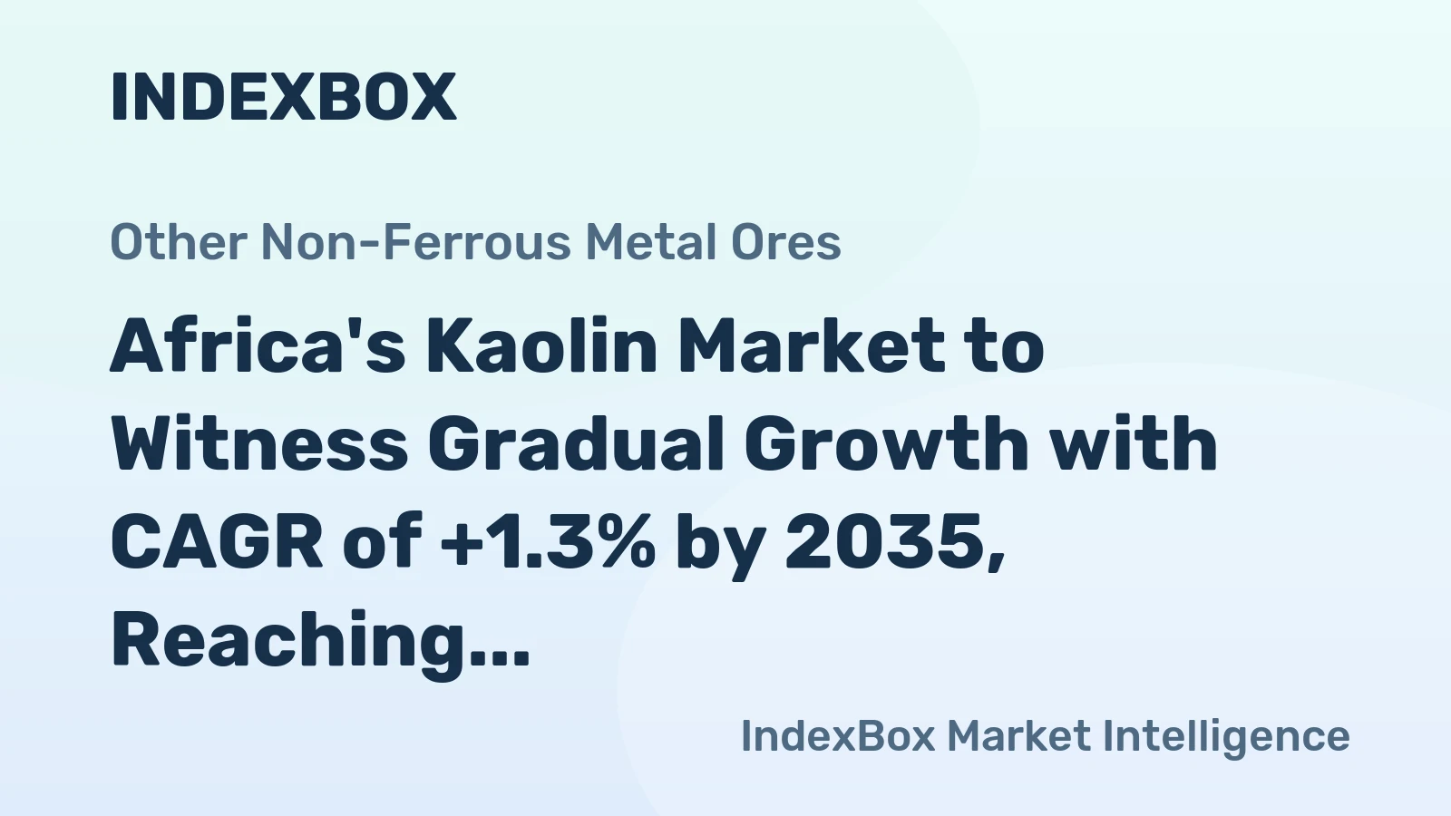 Africa's Kaolin Market to Witness Gradual Growth with CAGR of +1.3% by 2035, Reaching $263M in Value
