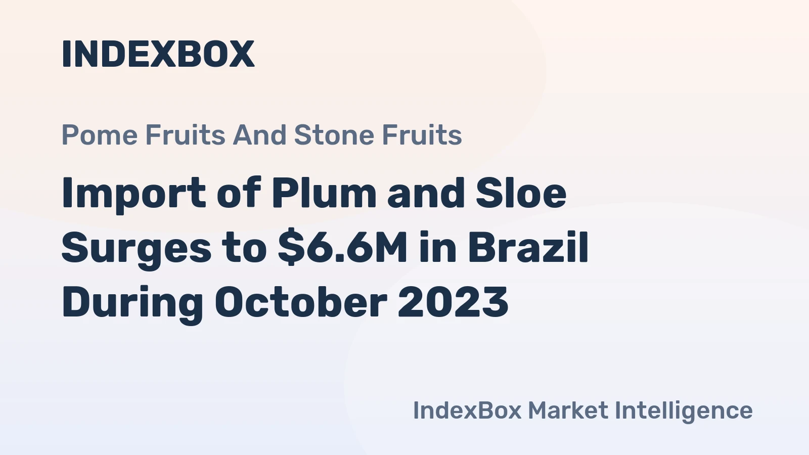 Import of Plum and Sloe Surges to $6.6M in Brazil During October 2023