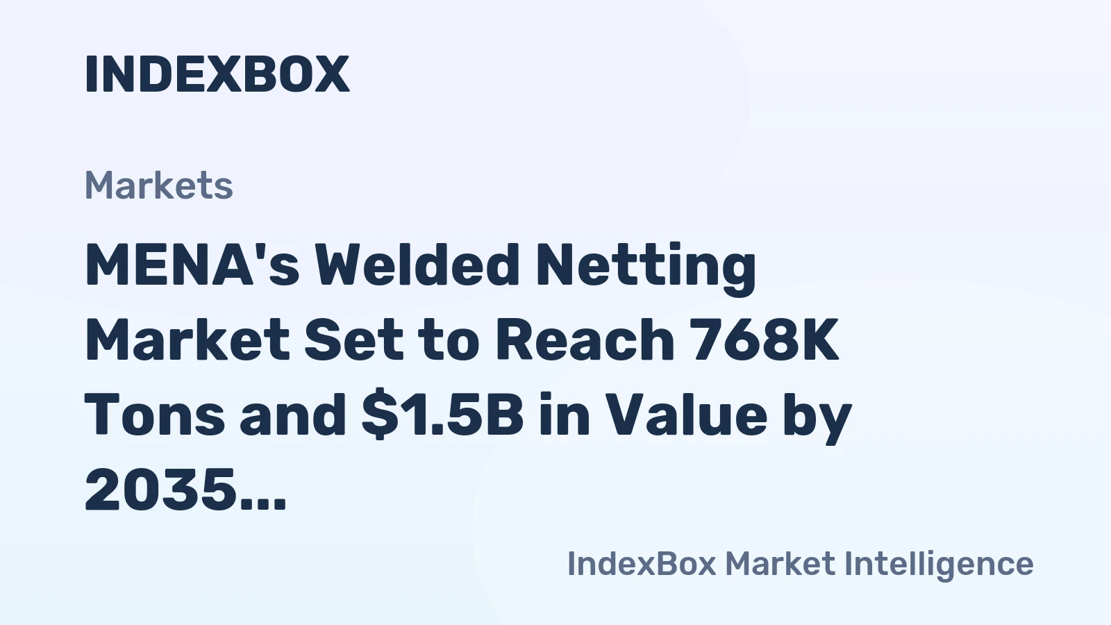 MENA's Welded Netting Market Set to Reach 768K Tons and $1.5B in Value by 2035