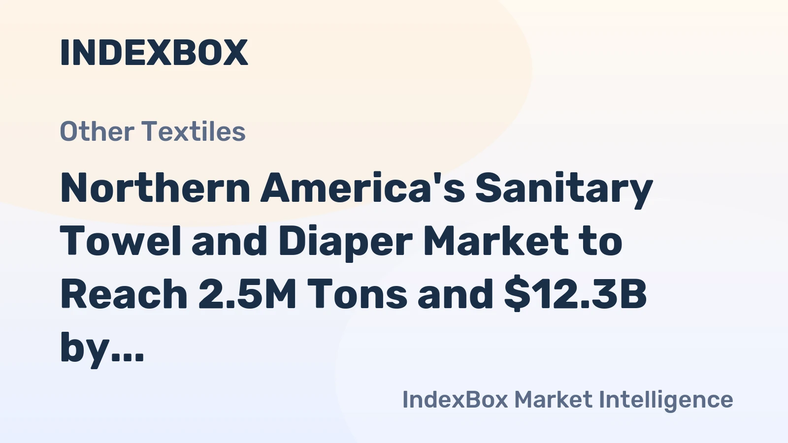 Northern America's Sanitary Towel and Diaper Market to Reach 2.5M Tons and $12.3B by 2035