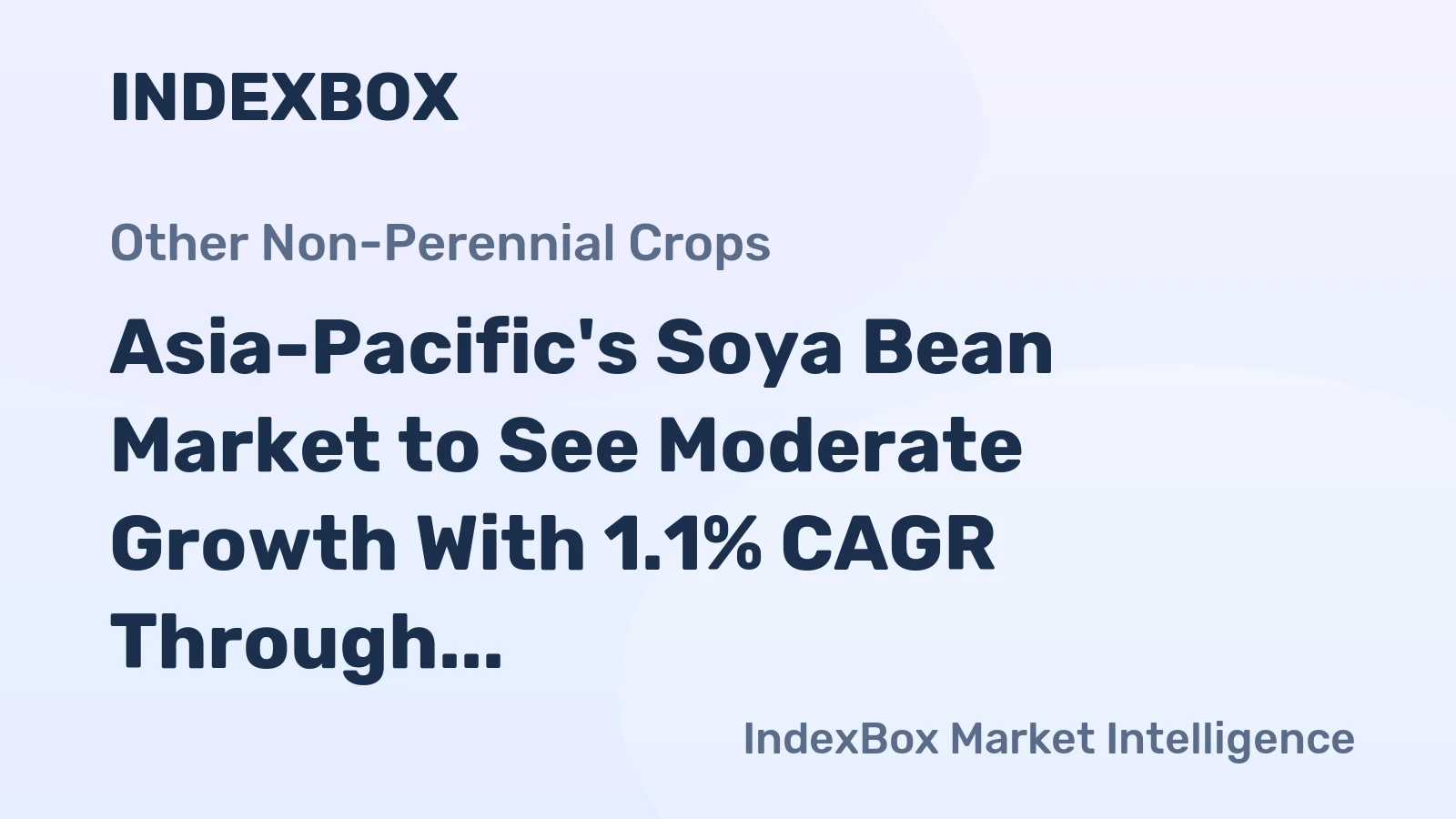 Asia-Pacific's Soya Bean Market to See Moderate Growth With 1.1% CAGR Through 2035