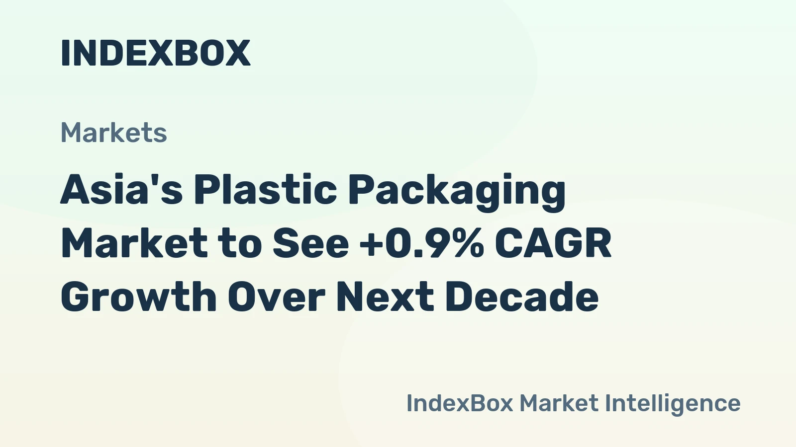 Asia's Plastic Packaging Market to See +0.9% CAGR Growth Over Next Decade