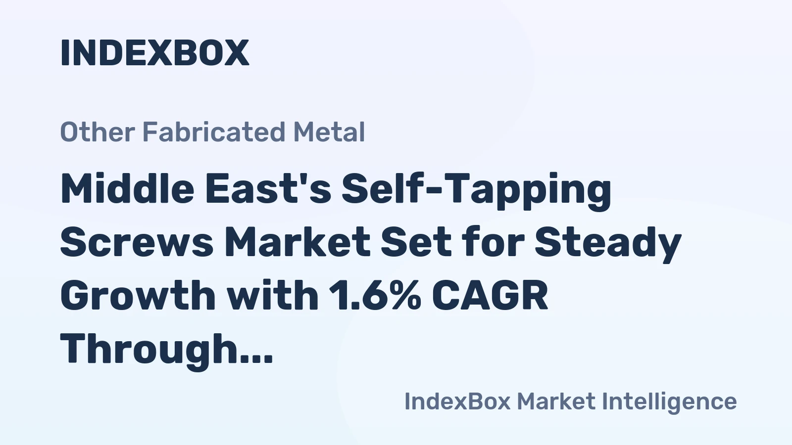 Middle East's Self-Tapping Screws Market Set for Steady Growth with 1.6% CAGR Through 2035