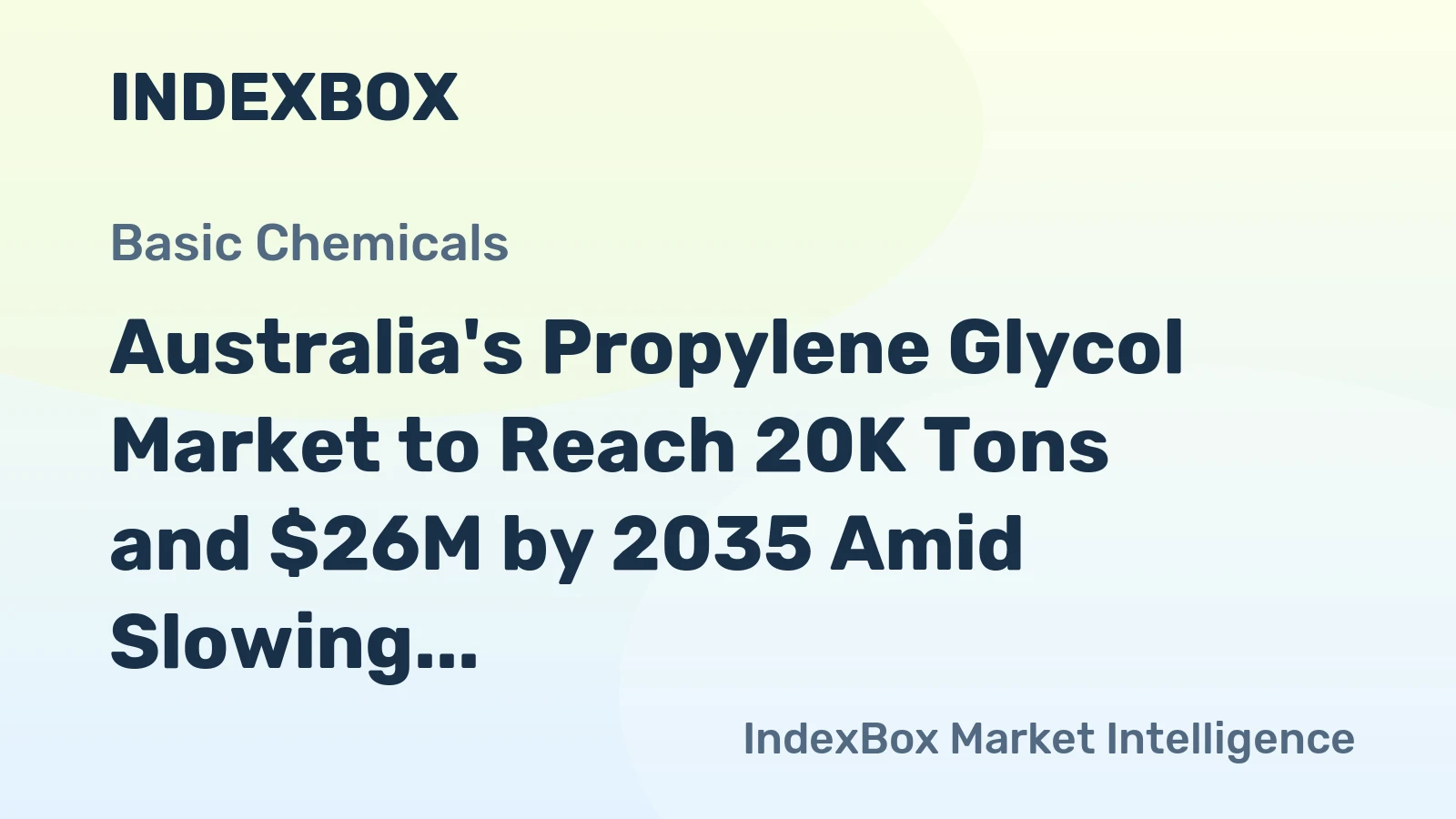 Australia's Propylene Glycol Market to Reach 20K Tons and $26M by 2035 Amid Slowing Growth