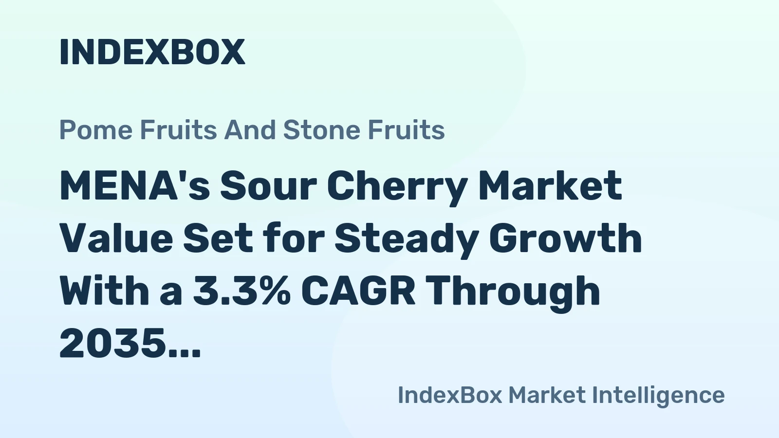 MENA's Sour Cherry Market Value Set for Steady Growth With a 3.3% CAGR Through 2035