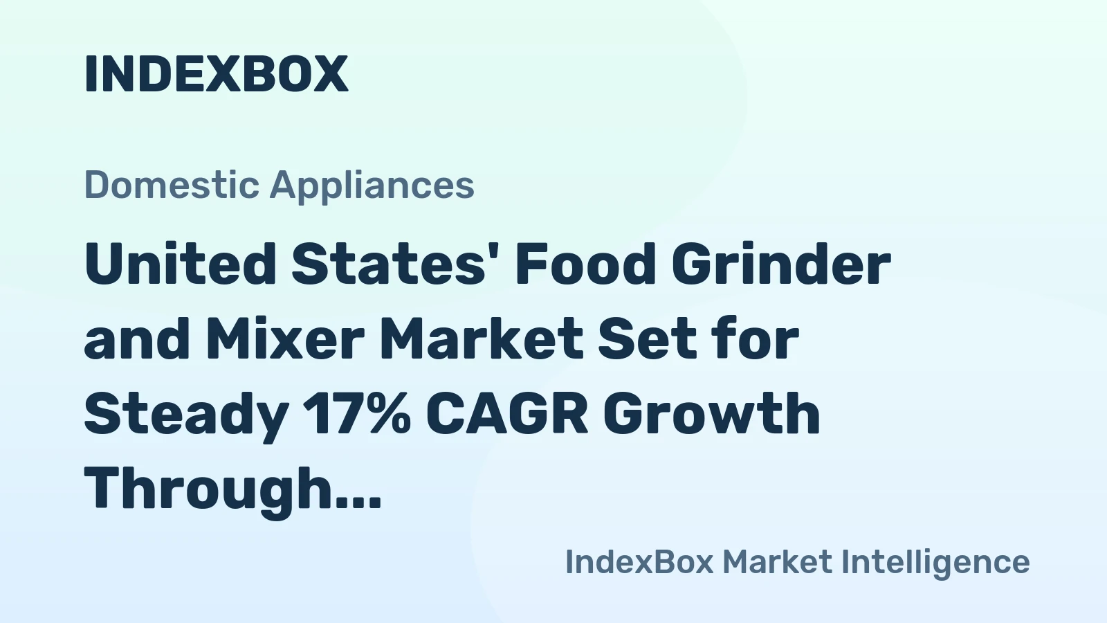 United States' Food Grinder and Mixer Market Set for Steady 17% CAGR Growth Through 2035