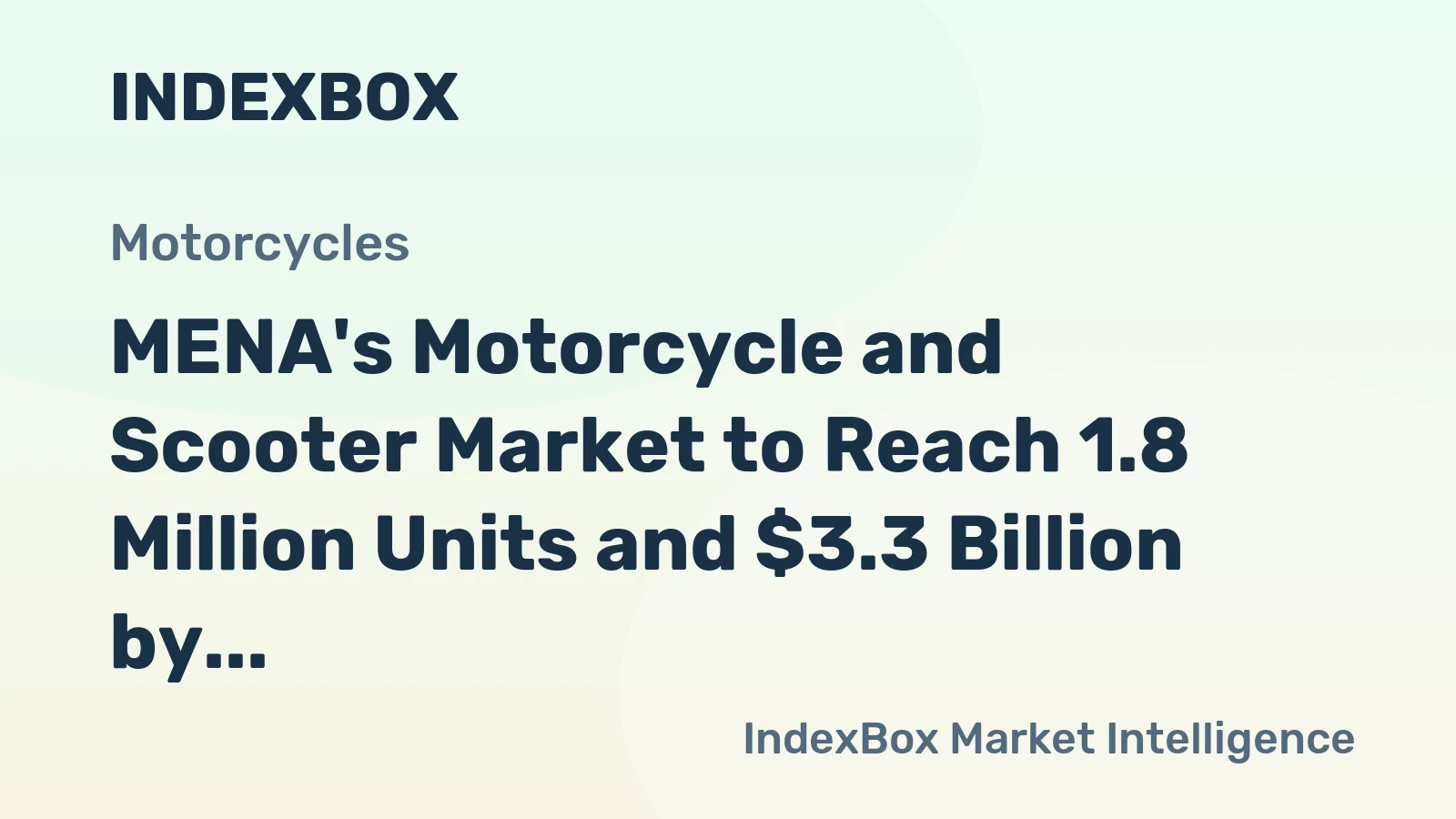 MENA's Motorcycle and Scooter Market to Reach 1.8 Million Units and $3.3 Billion by 2035