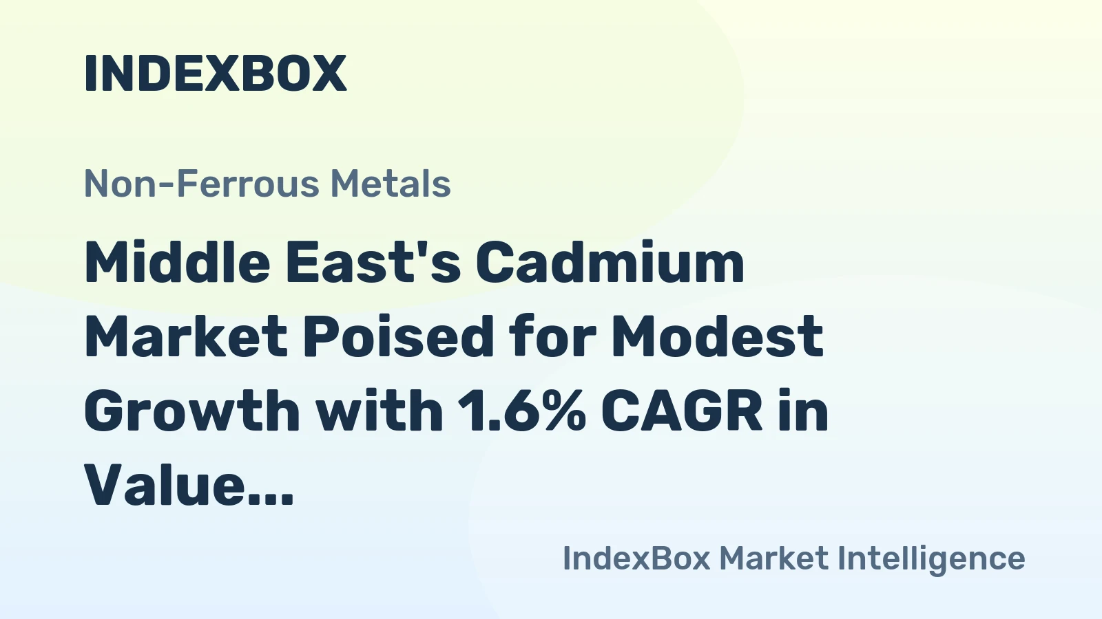 Middle East's Cadmium Market Poised for Modest Growth with 1.6% CAGR in Value