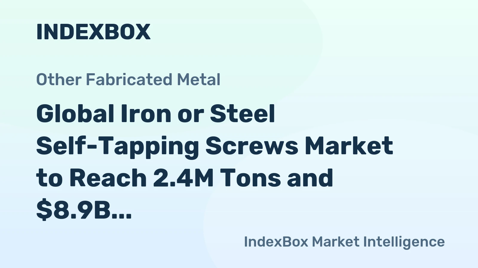 Global Iron or Steel Self-Tapping Screws Market to Reach 2.4M Tons and $8.9B by 2035