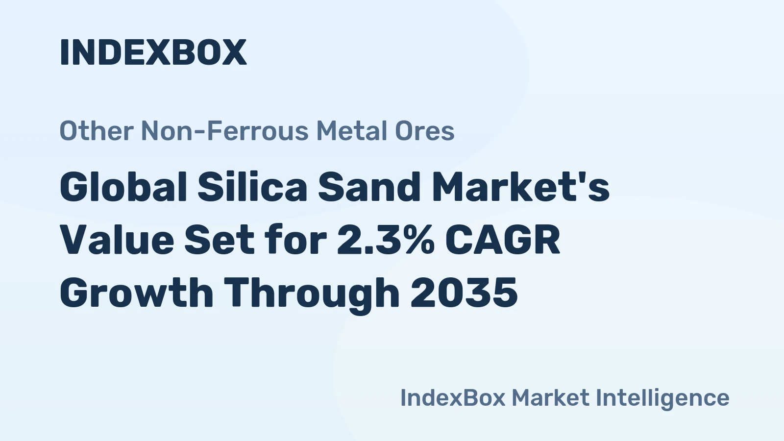 Global Silica Sand Market's Value Set for 2.3% CAGR Growth Through 2035