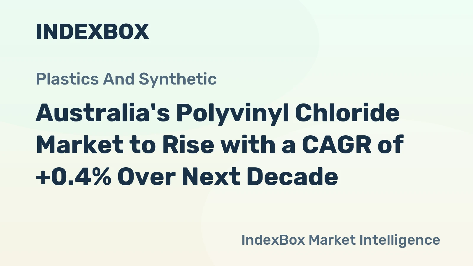 Australia's Polyvinyl Chloride Market to Rise with a CAGR of +0.4% Over Next Decade