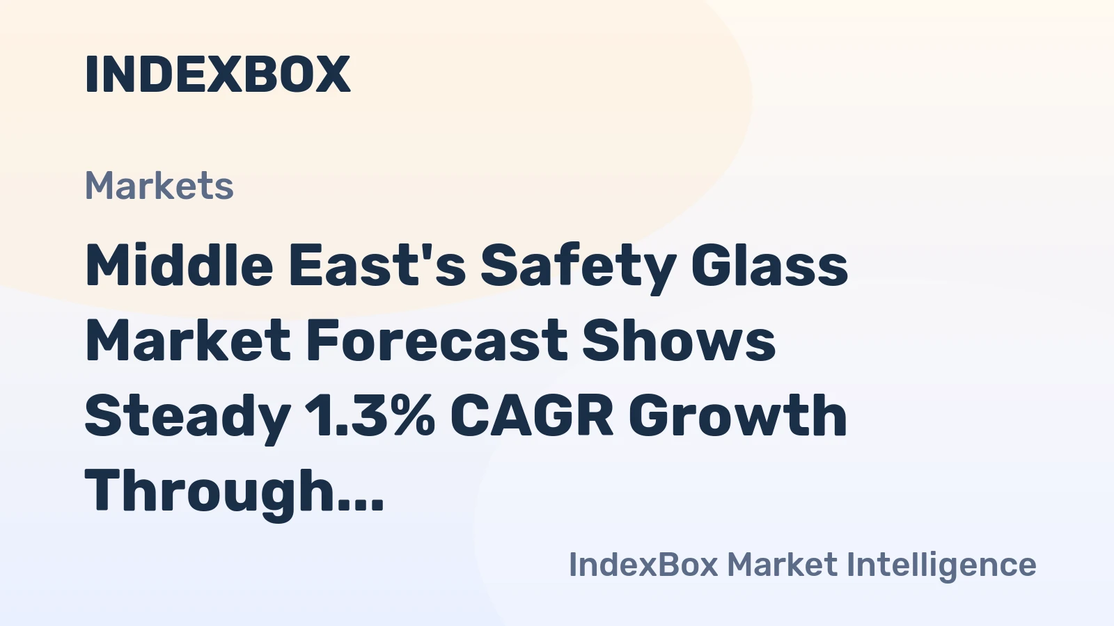 Middle East's Safety Glass Market Forecast Shows Steady 1.3% CAGR Growth Through 2035
