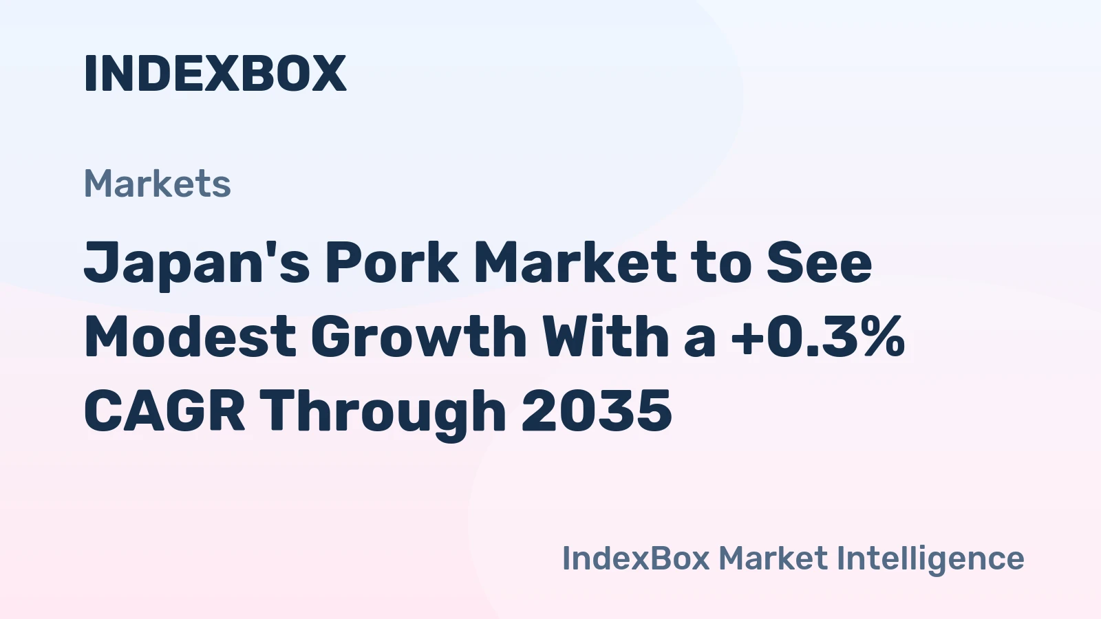 Japan's Pork Market to See Modest Growth With a +0.3% CAGR Through 2035