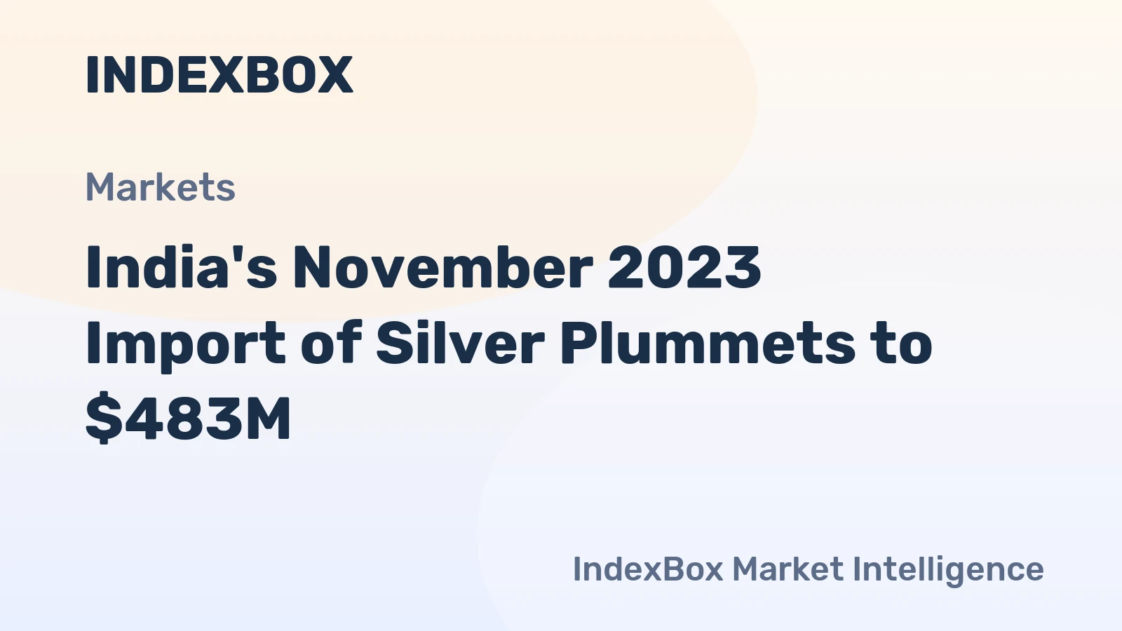 India's November 2023 Import of Silver Plummets to $483M