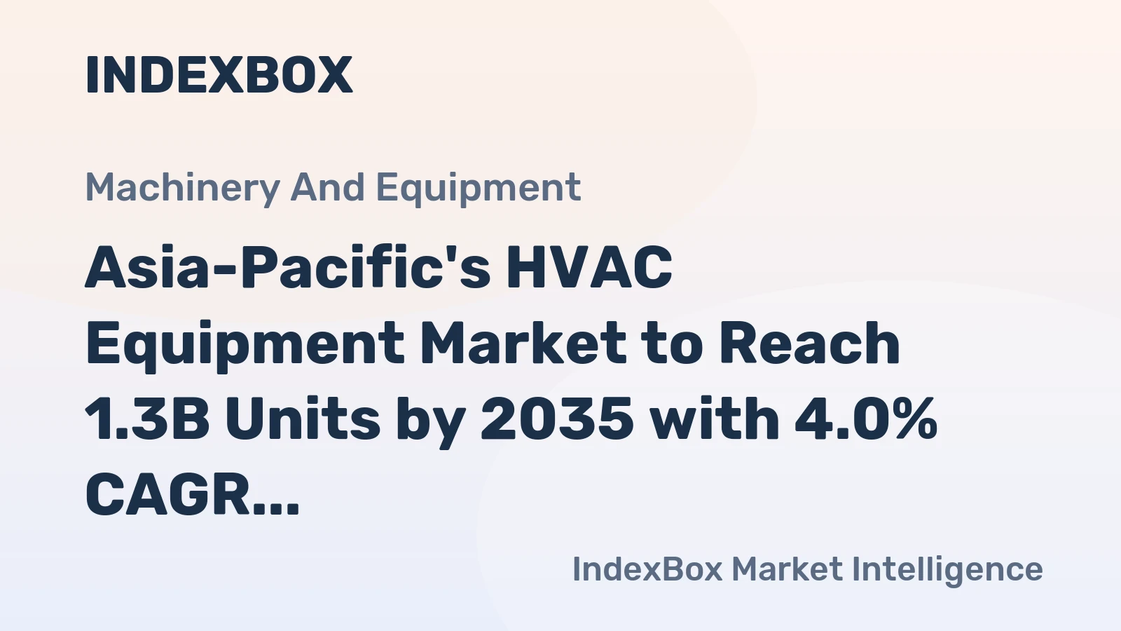 Asia-Pacific's HVAC Equipment Market to Reach 1.3B Units by 2035 with 4.0% CAGR Growth