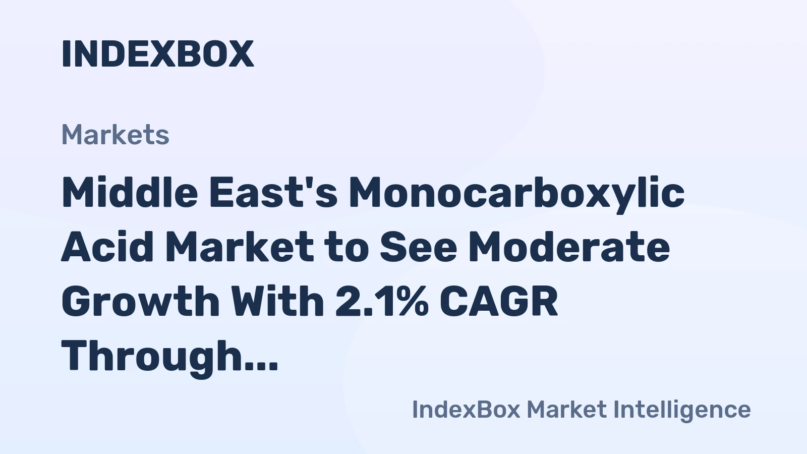 Middle East's Monocarboxylic Acid Market to See Moderate Growth With 2.1% CAGR Through 2035