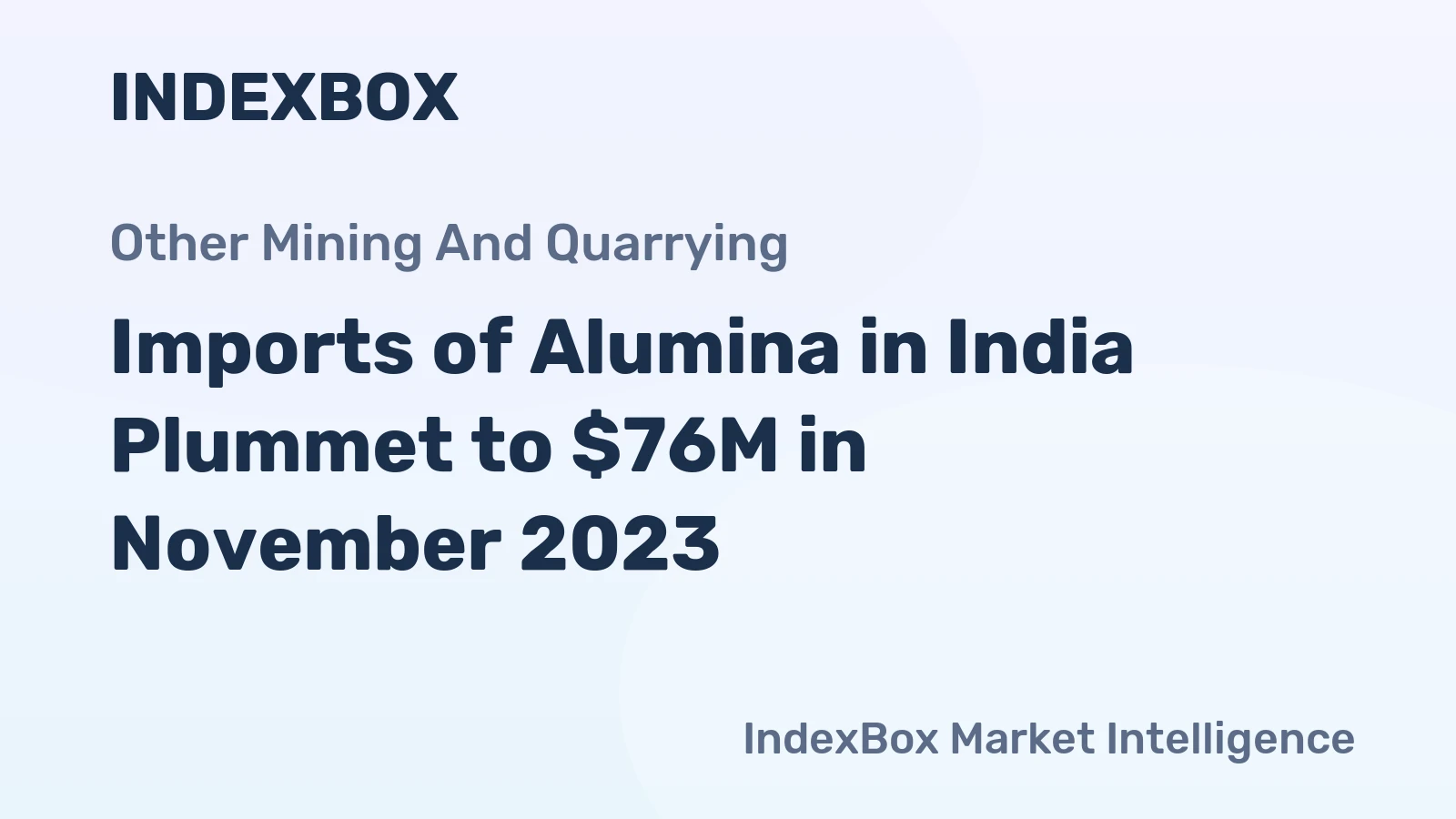Imports of Alumina in India Plummet to $76M in November 2023