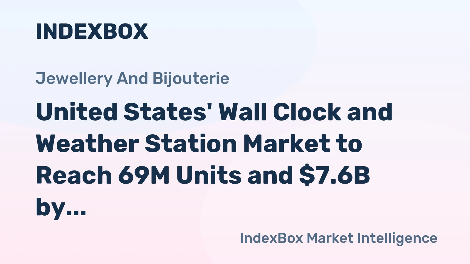 United States' Wall Clock and Weather Station Market to Reach 69M Units and $7.6B by 2035