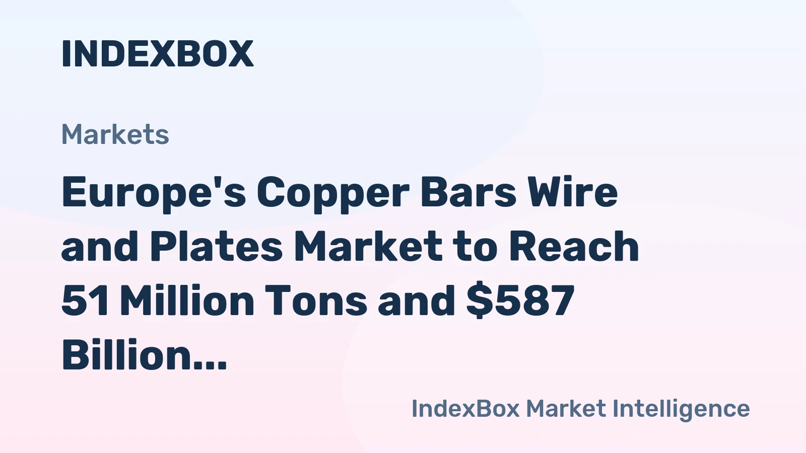 Europe's Copper Bars Wire and Plates Market to Reach 51 Million Tons and $587 Billion by 2035