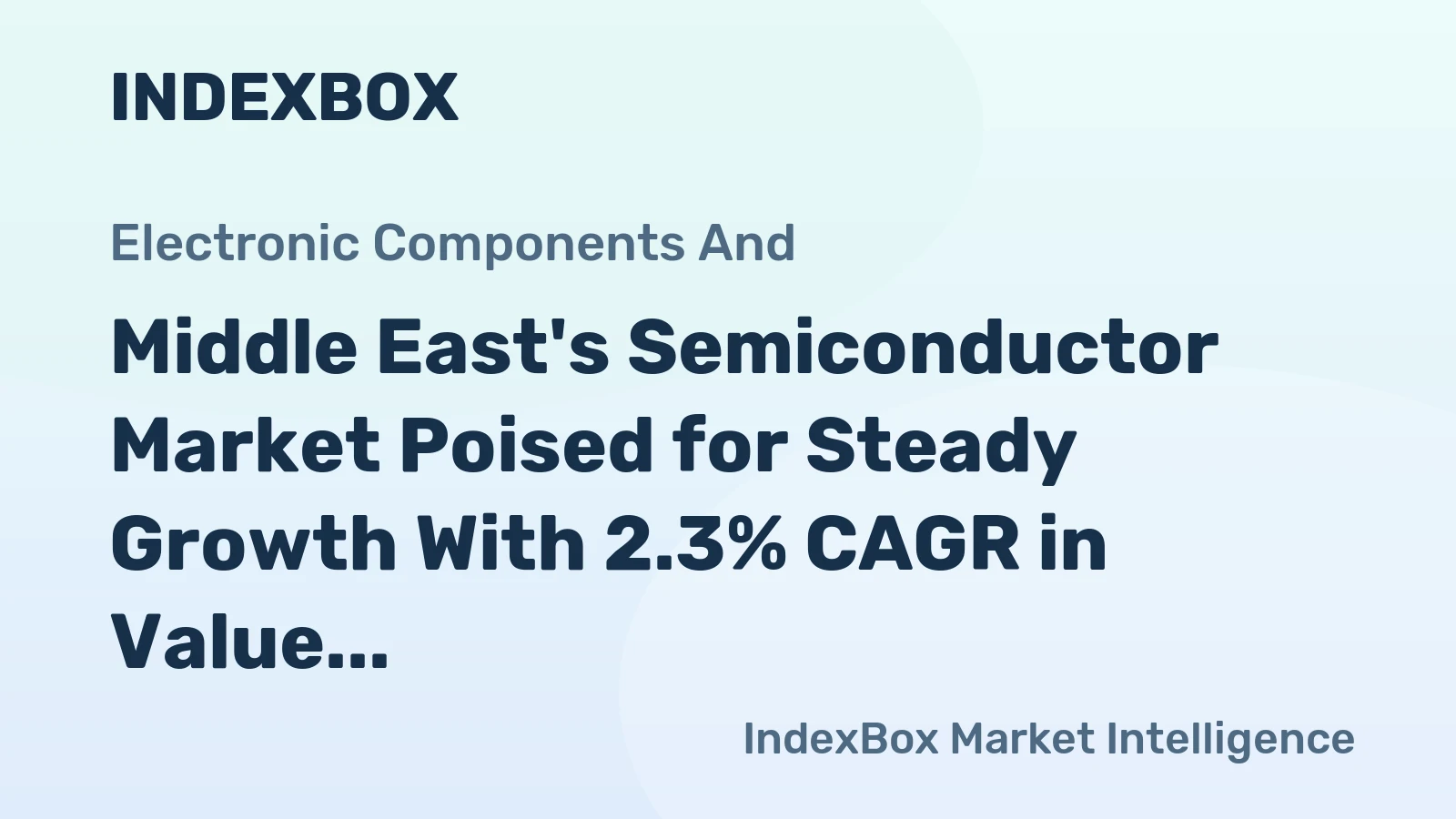 Middle East's Semiconductor Market Poised for Steady Growth With 2.3% CAGR in Value