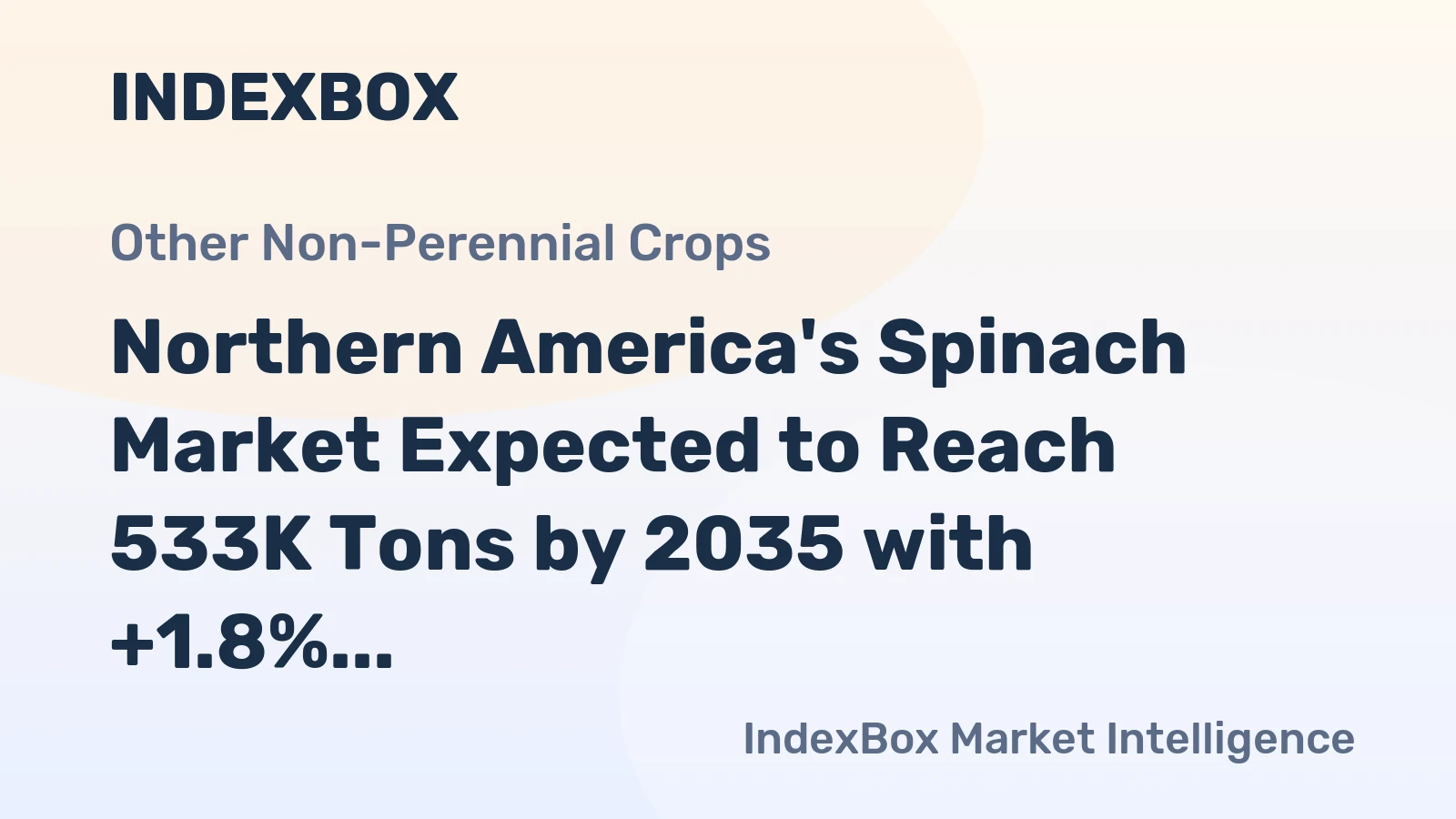 Northern America's Spinach Market Expected to Reach 533K Tons by 2035 with +1.8% CAGR