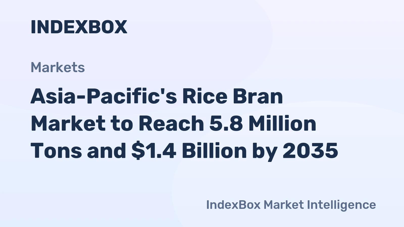 Asia-Pacific's Rice Bran Market to Reach 5.8 Million Tons and $1.4 Billion by 2035