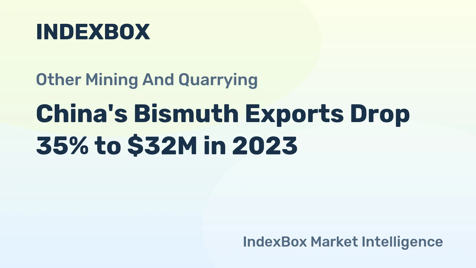 China's Bismuth Exports Drop 35% to $32M in 2023