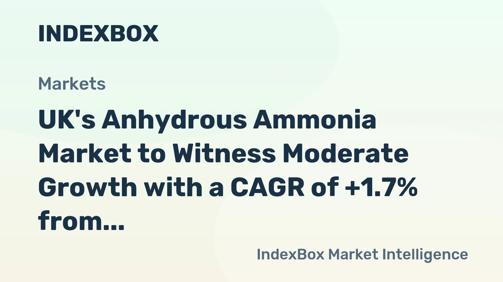 UK's Anhydrous Ammonia Market to Witness Moderate Growth with a CAGR of +1.7% from 2024-2035