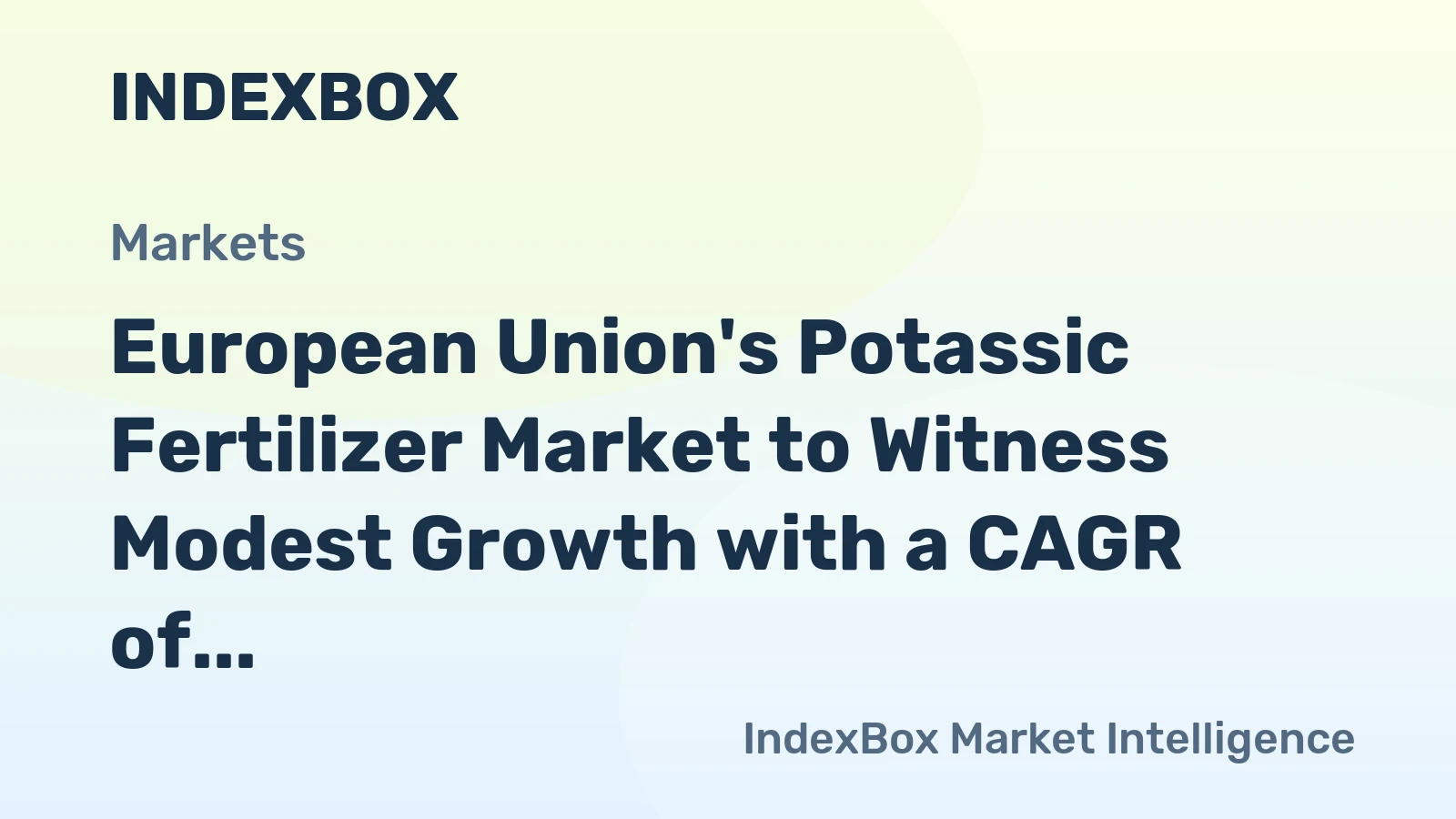 European Union's Potassic Fertilizer Market to Witness Modest Growth with a CAGR of +1.2% from 2024-2035