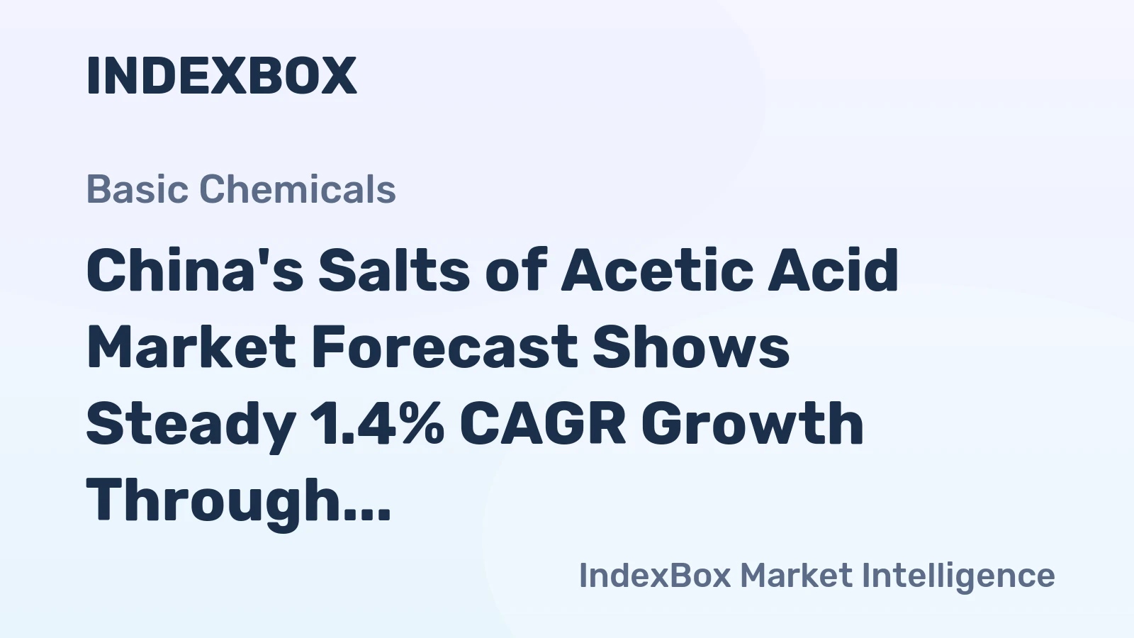China's Salts of Acetic Acid Market Forecast Shows Steady 1.4% CAGR Growth Through 2035