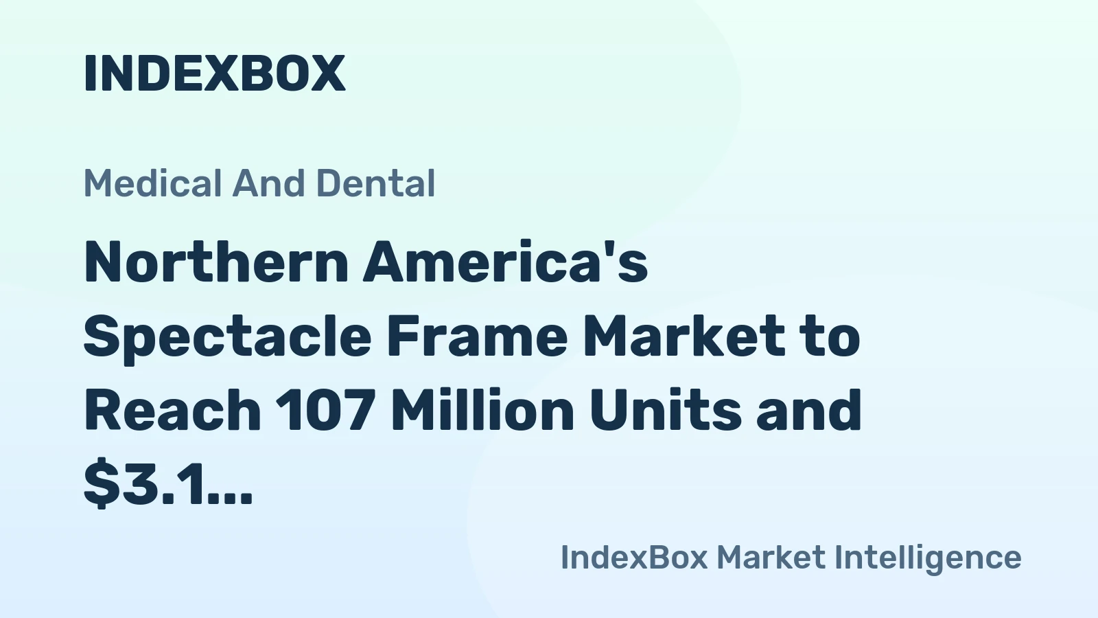 Northern America's Spectacle Frame Market to Reach 107 Million Units and $3.1 Billion by 2035