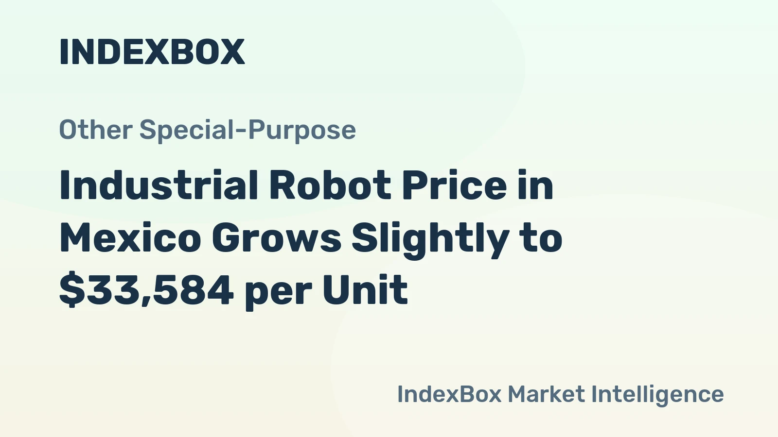 Industrial Robot Price in Mexico Grows Slightly to $33,584 per Unit