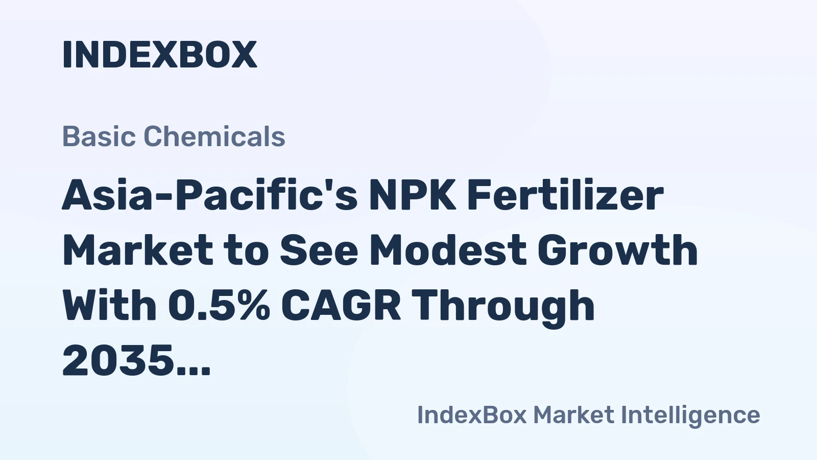 Asia-Pacific's NPK Fertilizer Market to See Modest Growth With 0.5% CAGR Through 2035