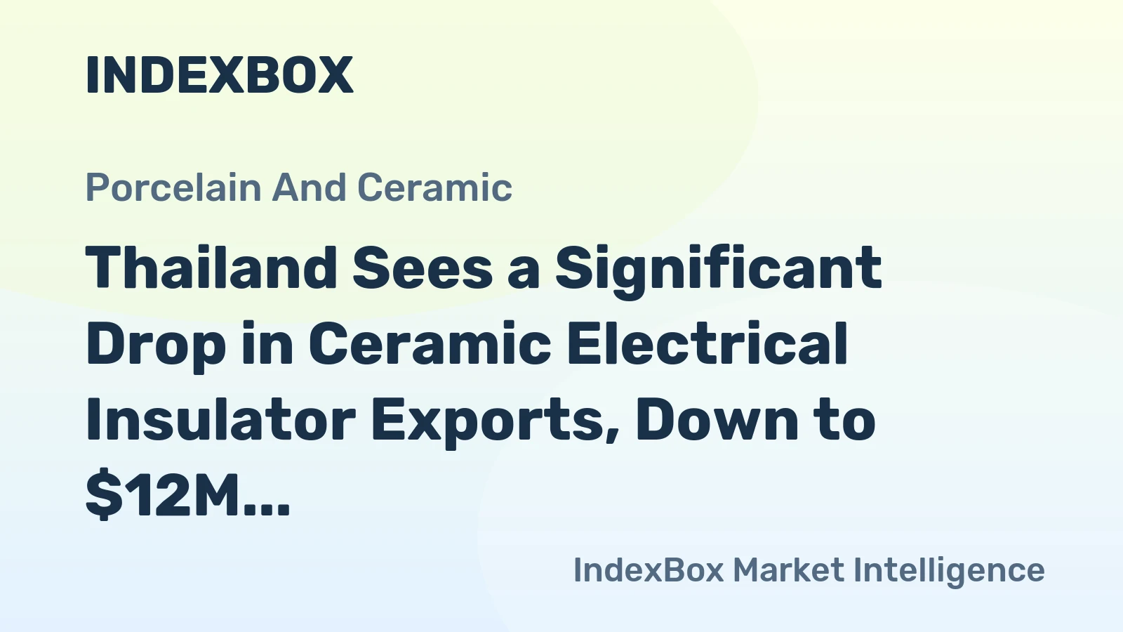 Thailand Sees a Significant Drop in Ceramic Electrical Insulator Exports, Down to $12M in 2023