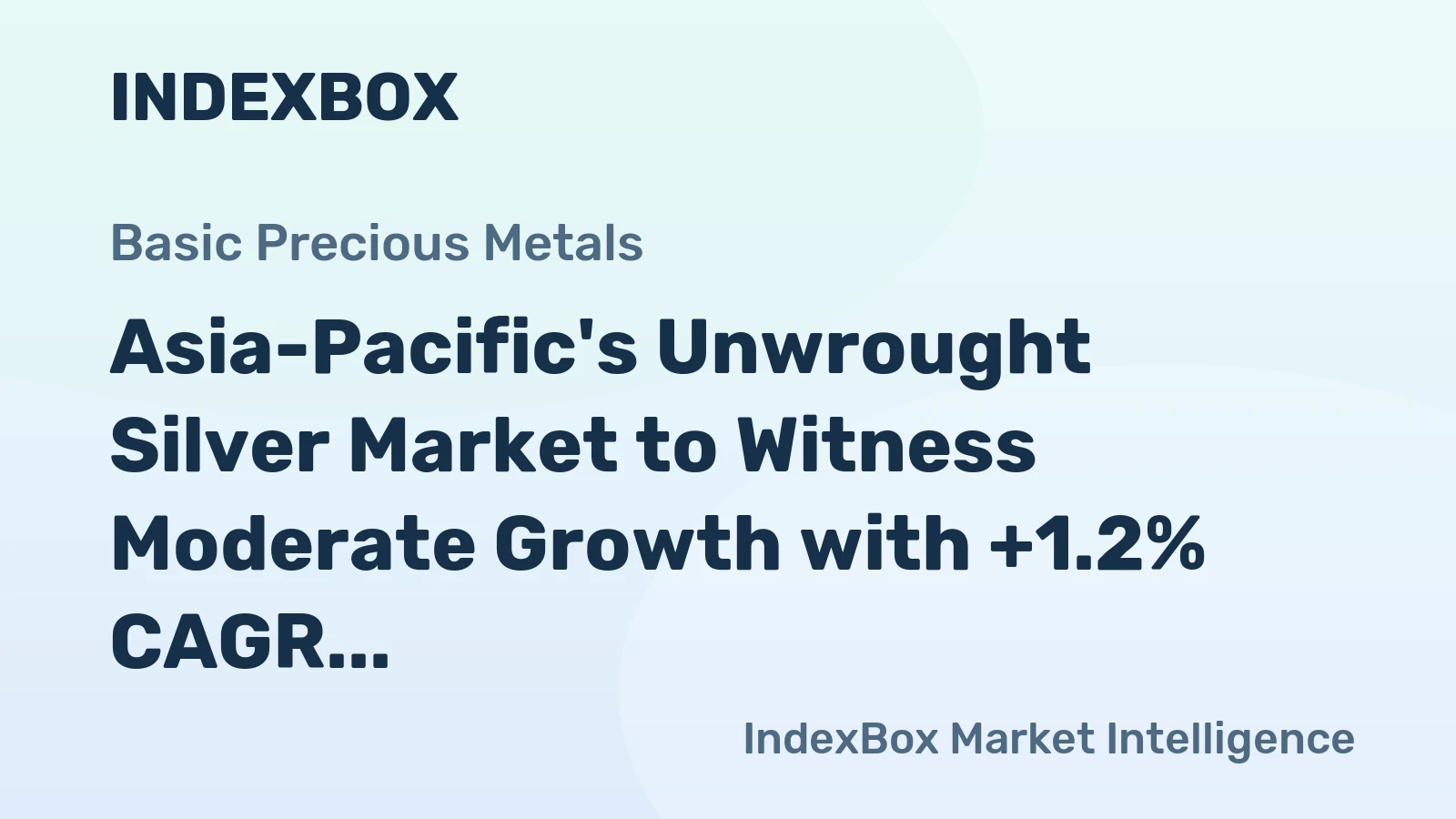 Asia-Pacific's Unwrought Silver Market to Witness Moderate Growth with +1.2% CAGR