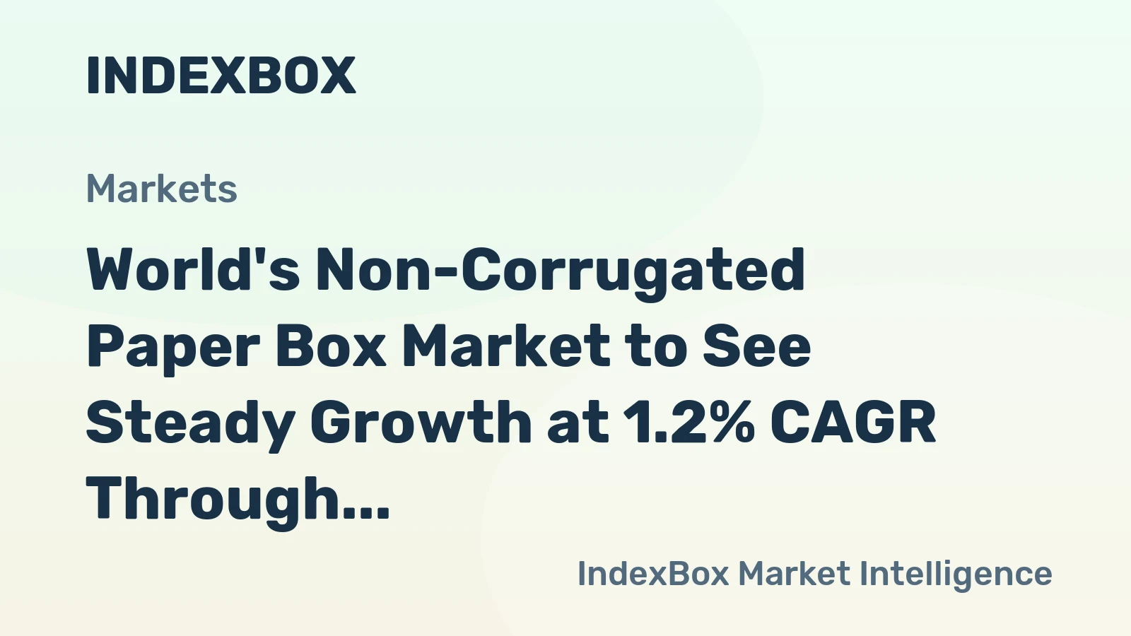 World's Non-Corrugated Paper Box Market to See Steady Growth at 1.2% CAGR Through 2035